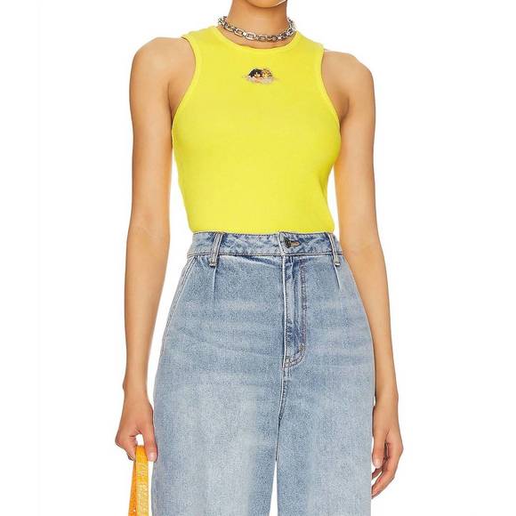 Fiorucci | Tops | New Fiorucci Angel Vest Rib Tank Top In Yellow | Poshmark